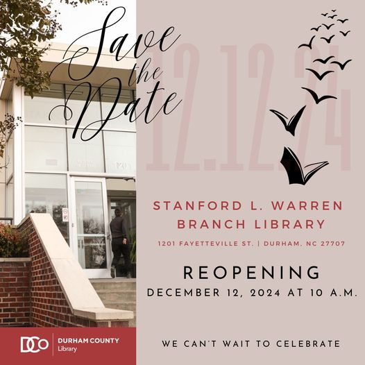 Historic Durham Library Reopens Next Month - Southpoint Access