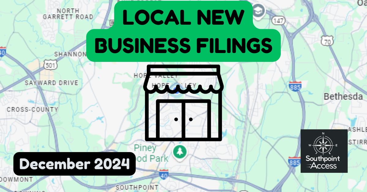 New Durham Business Registrations - December 2024 - Southpoint Access